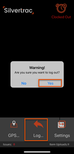 Closing all issues and logging out on an iOS device – Silvertrac